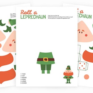 Roll a Leprechaun - St. Patrick's Day Printable Game for Kids - Etsy