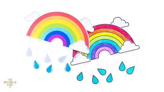 Rainbow Clouds With Printable Template