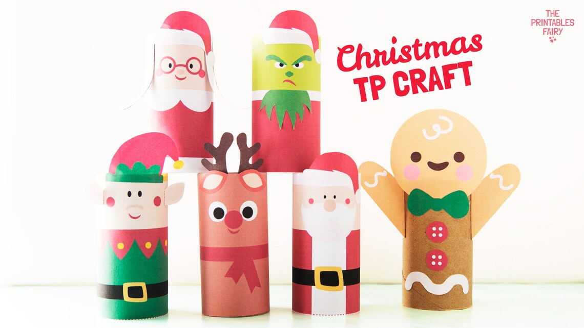 Printable Christmas Toilet Paper Roll Craft Templates | Etsy