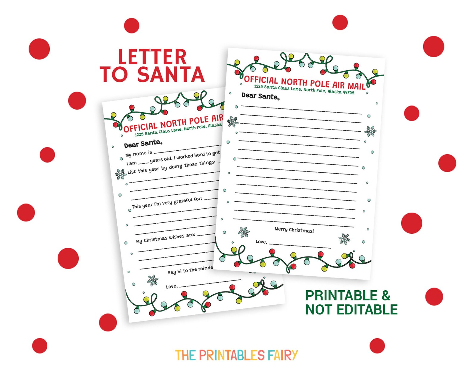Editable Santa Letter Kit. Digital Download. - Etsy