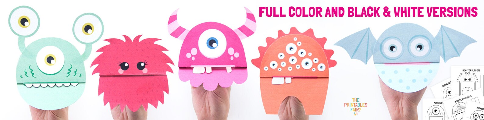 Monster Puppets Printable Templates - Etsy