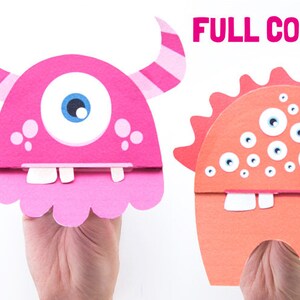 Monster Puppets Printable Templates - Etsy Canada