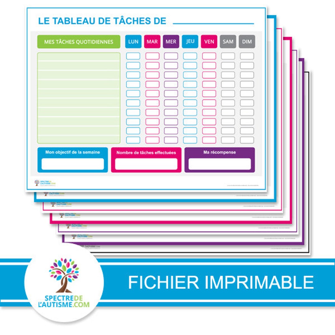 Tableau Mes tâches quotidiennes - Etsy Canada