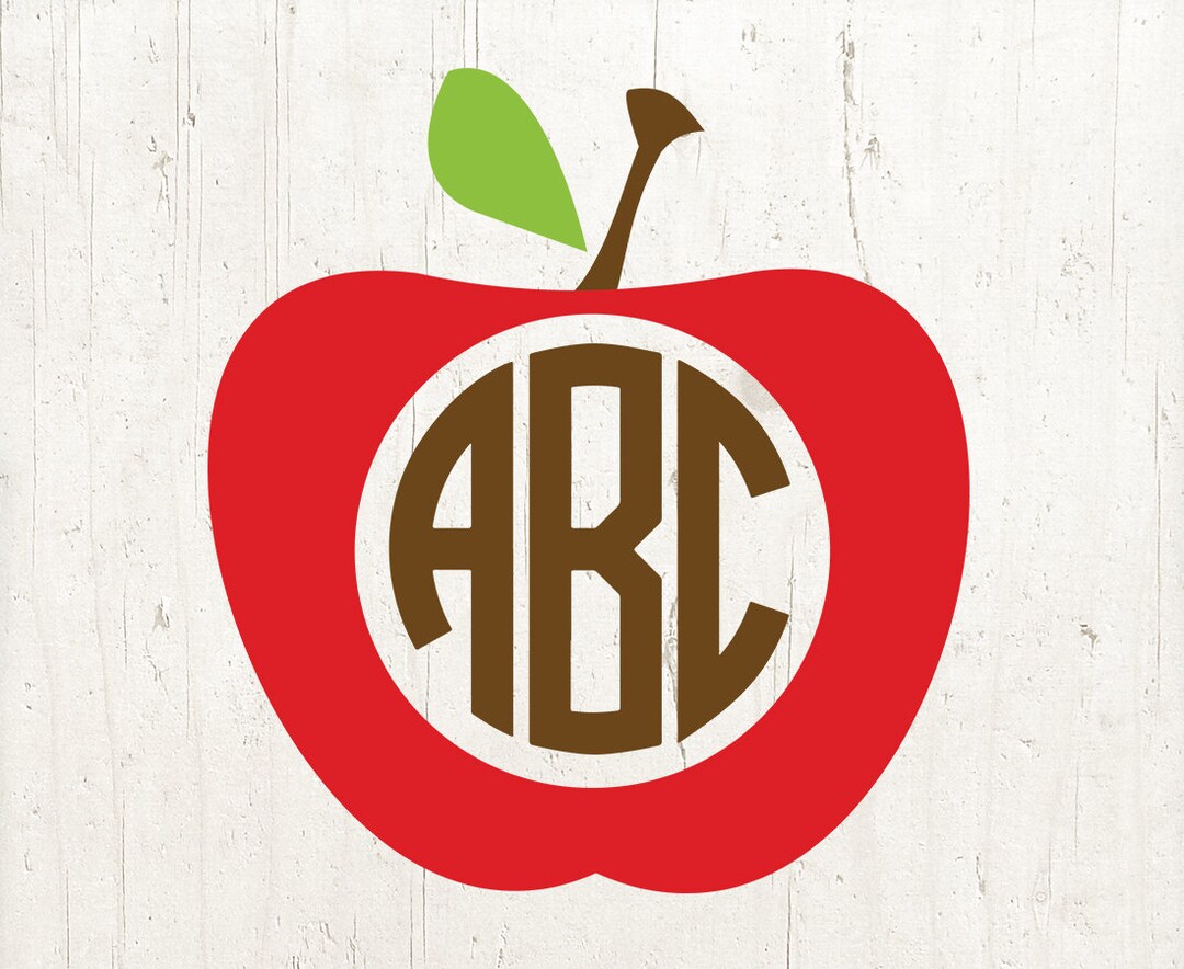 Apple SVG / Apple Monogram SVG / Teacher Apple SVG / Monogram - Etsy