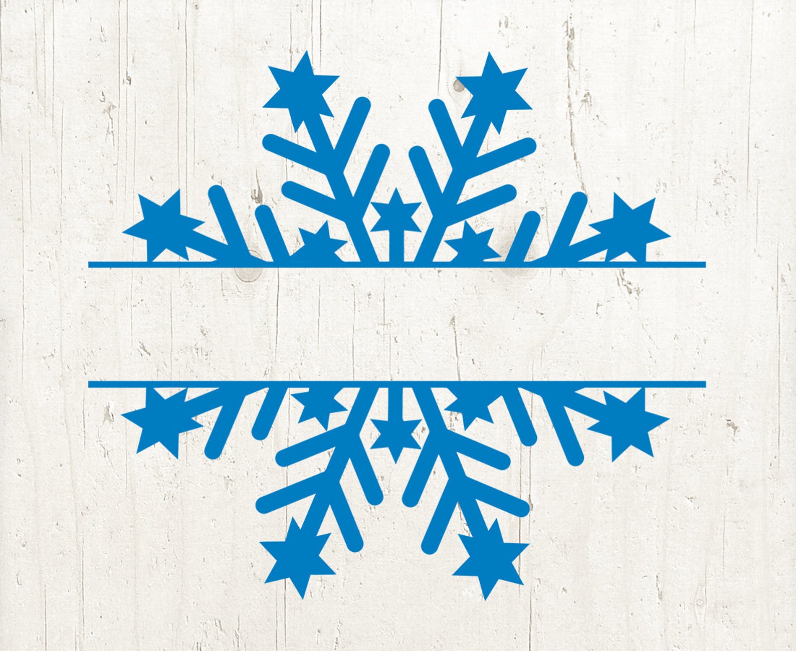 Snowflake SVG Monogram Frames snowflake split svg christmas | Etsy