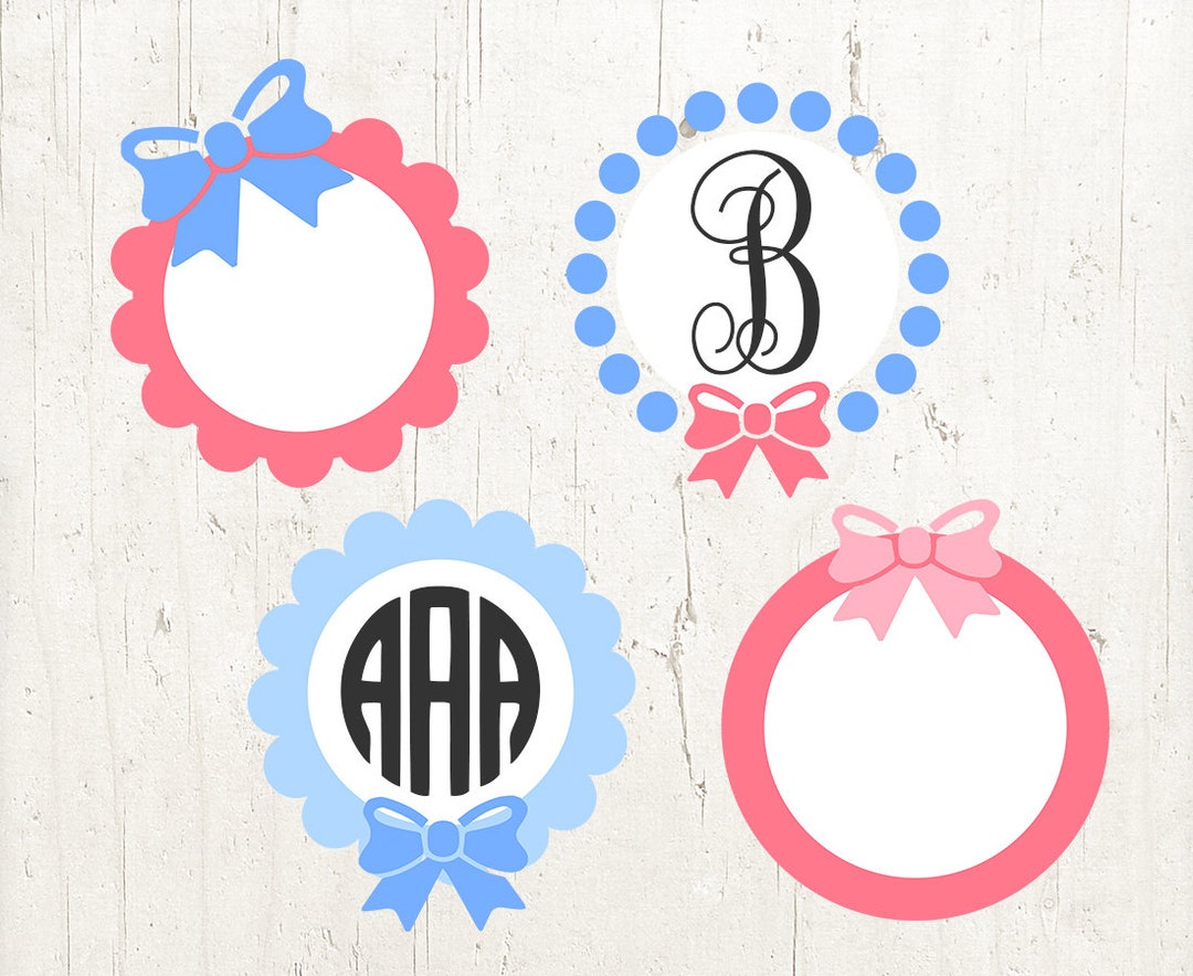 Círculo monograma frames svg, Frames svg para CriCut svg bundle ...