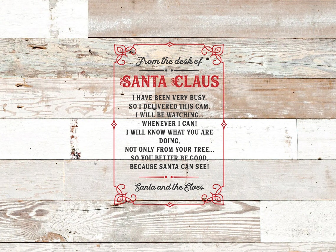 5x7 Santa Cam Letter Printable Note for Santa Cam Ornament - Etsy