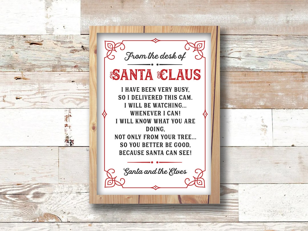 5x7 Santa Cam Letter - Printable Note for Santa Cam Ornament - Santa ...