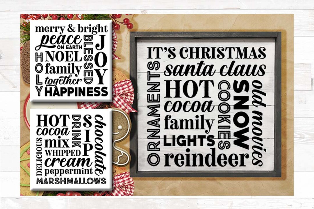 Christmas Subway Art SVG Cut File: Holiday Sign Designs (digital ...