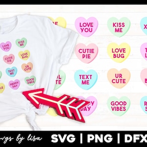 Conversation Candy Hearts SVG Clipart: Valentine's Day Heart PNG - Etsy