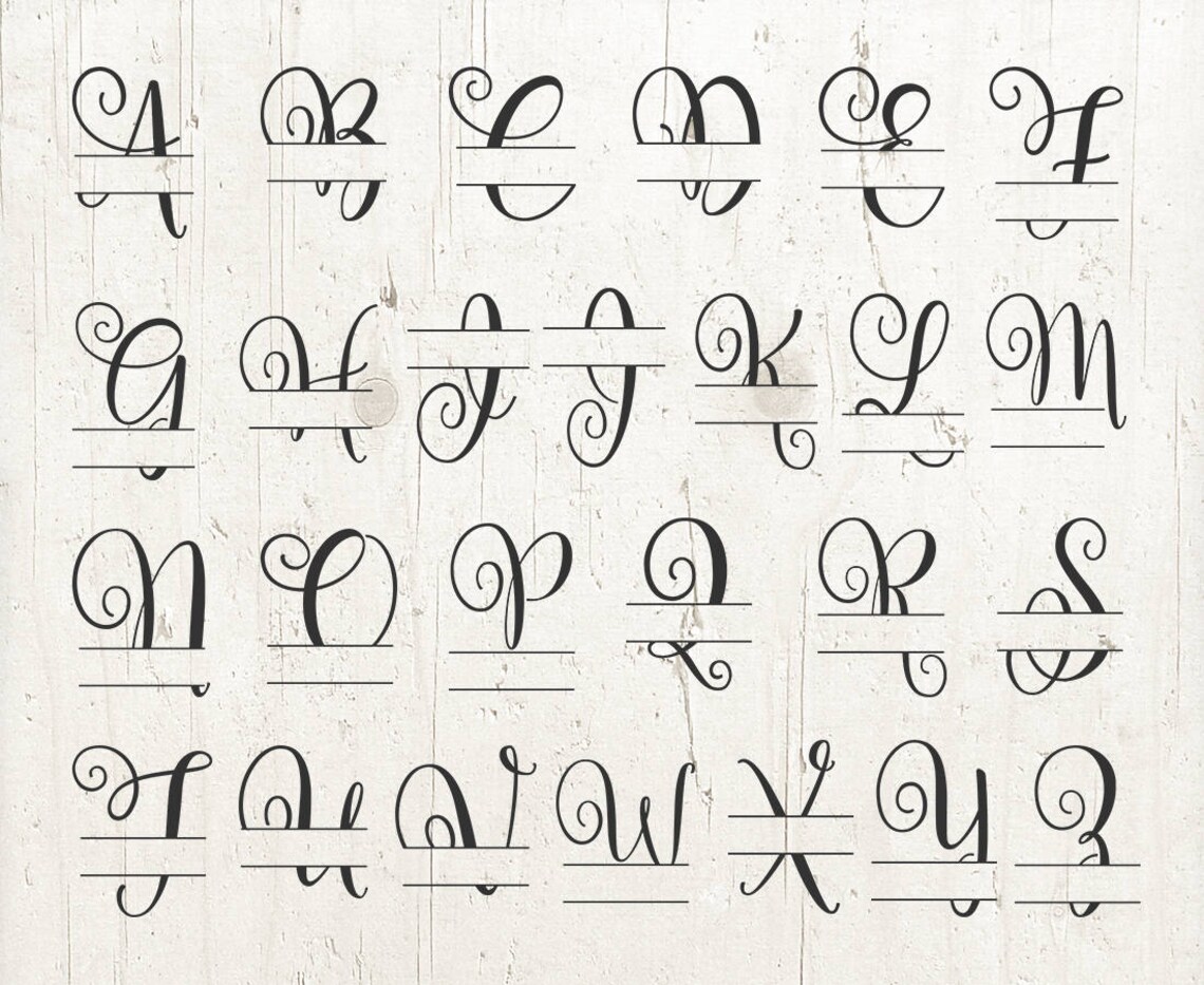 Split Monogram File Split Monogram Letters Split Monogram - Etsy