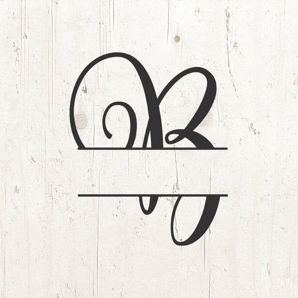 B Split Letter Monogram - Etsy