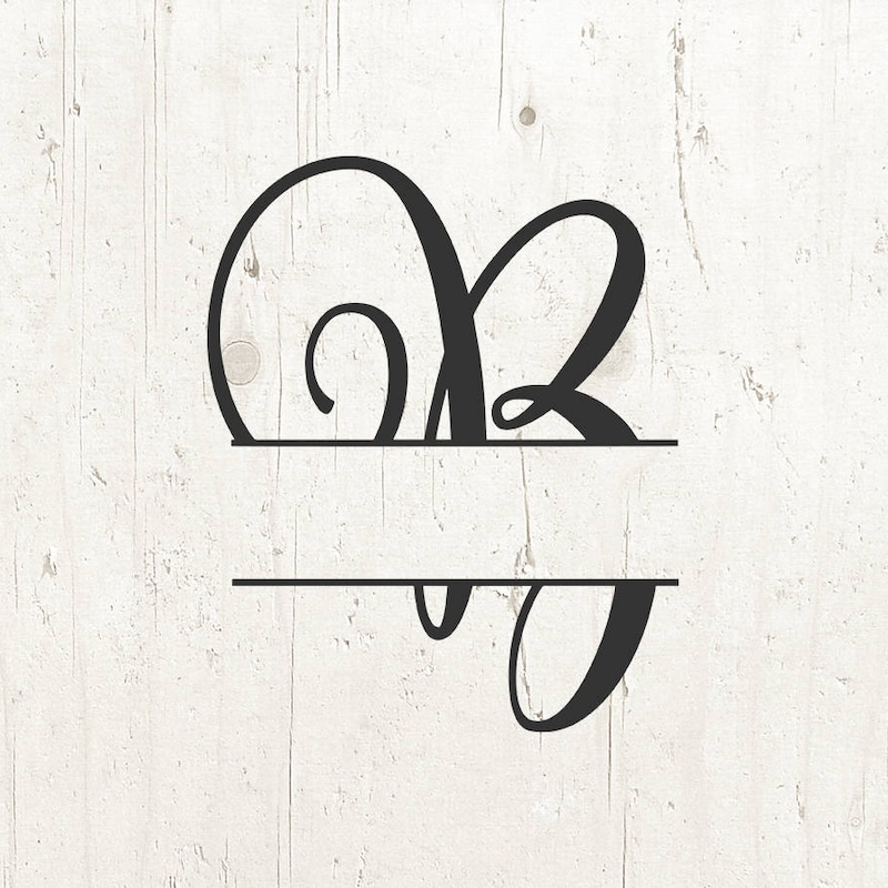 B Split Letter Monogram - Etsy