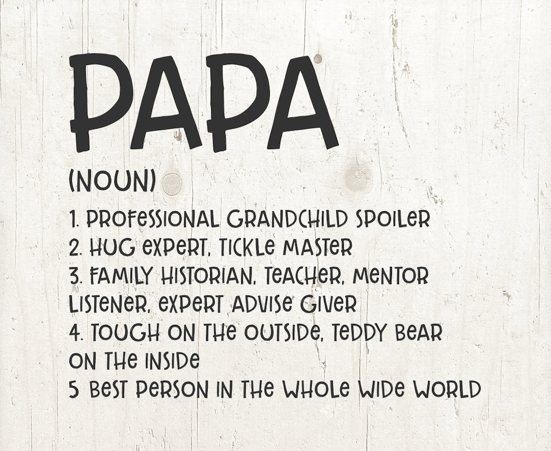 Definition of Papa Vinyl Design, Circut, Cameo, Cut File, Papa Decal ...