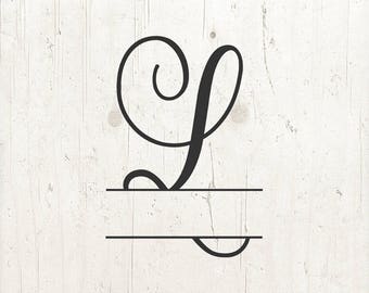 Split letter l svg | Etsy