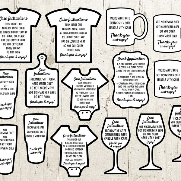 Sublimation Shirt Care Card - Etsy