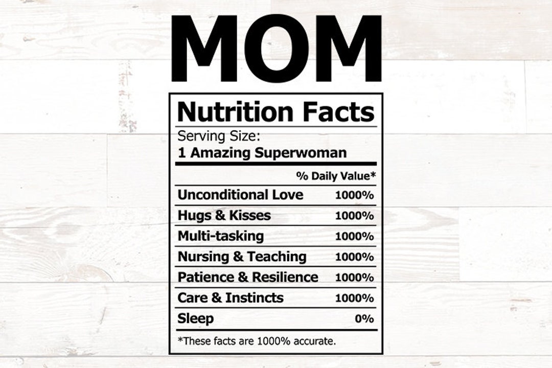 Mother's Day Svg, Mom Svg Png, Mom Nutrition Svg, Mom Nutrition Facts ...