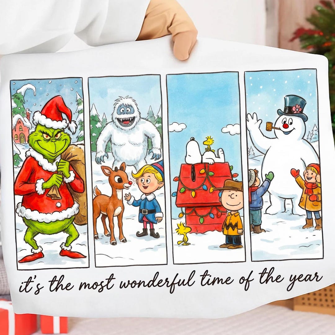 Christmas Movie Characters PNG: Friends Grinch Frosty Rudolph Snoopy ...