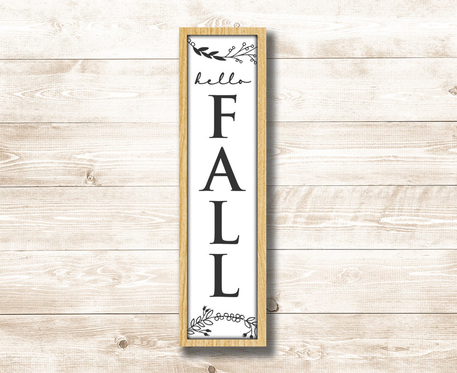 Vertical Hello Fall SVG Tall Fall Sign SVG Hello Fall Cut | Etsy