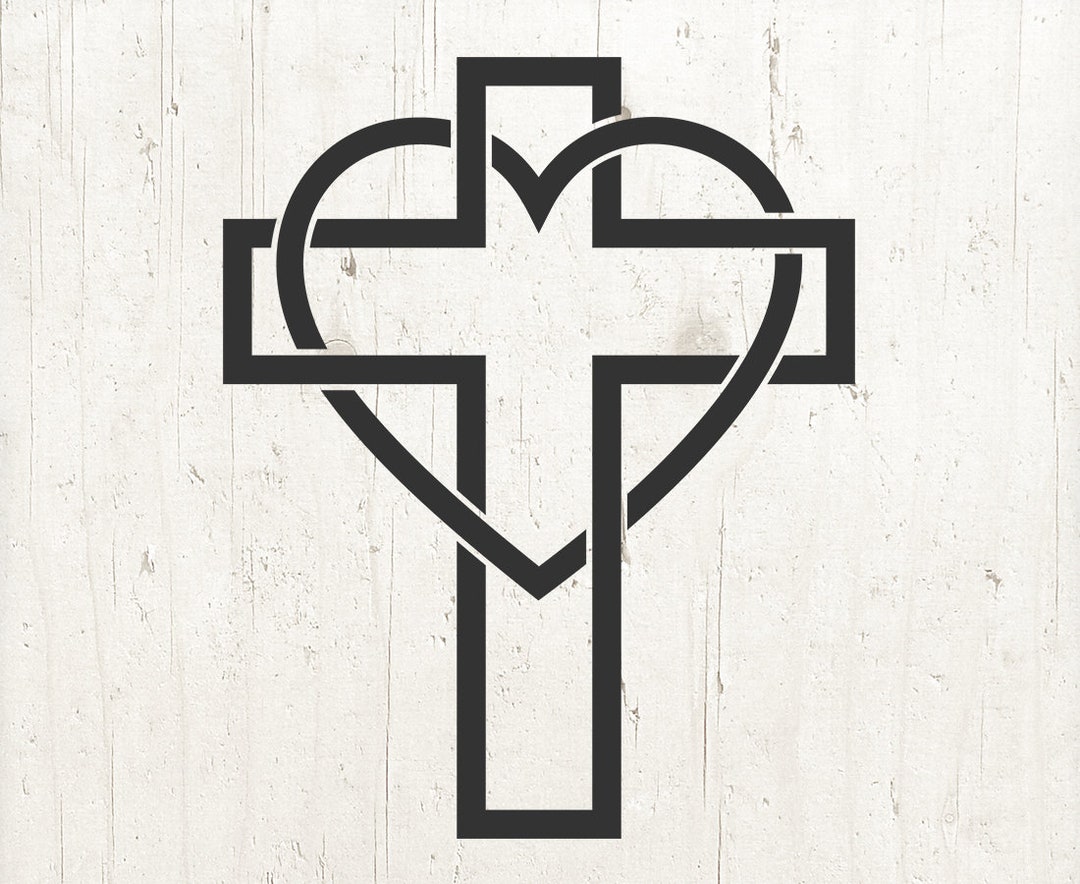 Heart Cross Svg Faith Svg Christian Svg Cross Heart Cut Files For