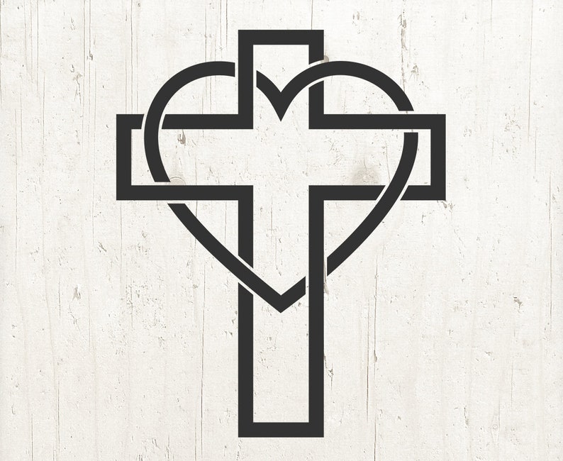 Heart Cross SVG: Christian Faith Cut Files (digital Download) - Etsy