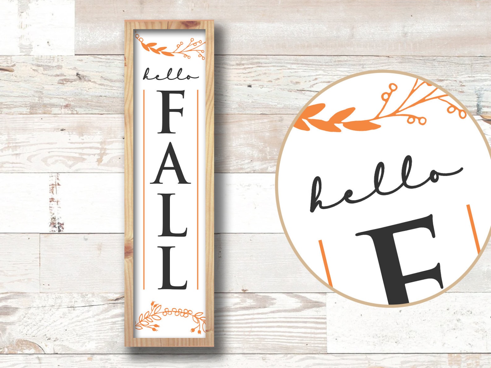 Vertical Hello Fall SVG Tall Fall Sign SVG Hello Fall Cut | Etsy