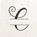 Monogram Split Letter Svg Divided Initial C Svg Swirl Letter Svg ...