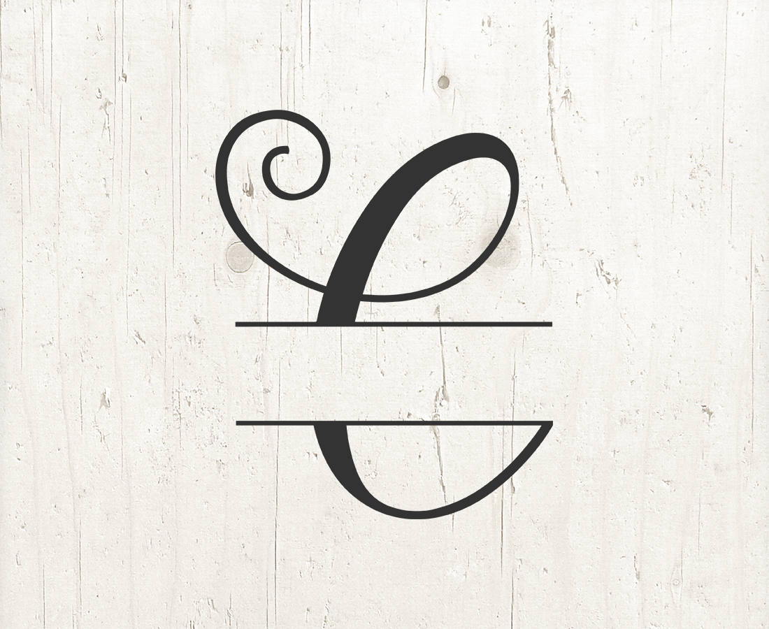 Monogram Split Letter Svg Divided Initial C Svg Swirl Letter | Etsy