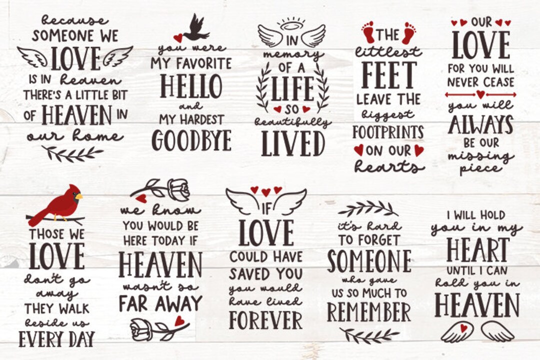 Memorial Lantern SVG Bundle: in Loving Memory Quotes (digital Files) - Etsy