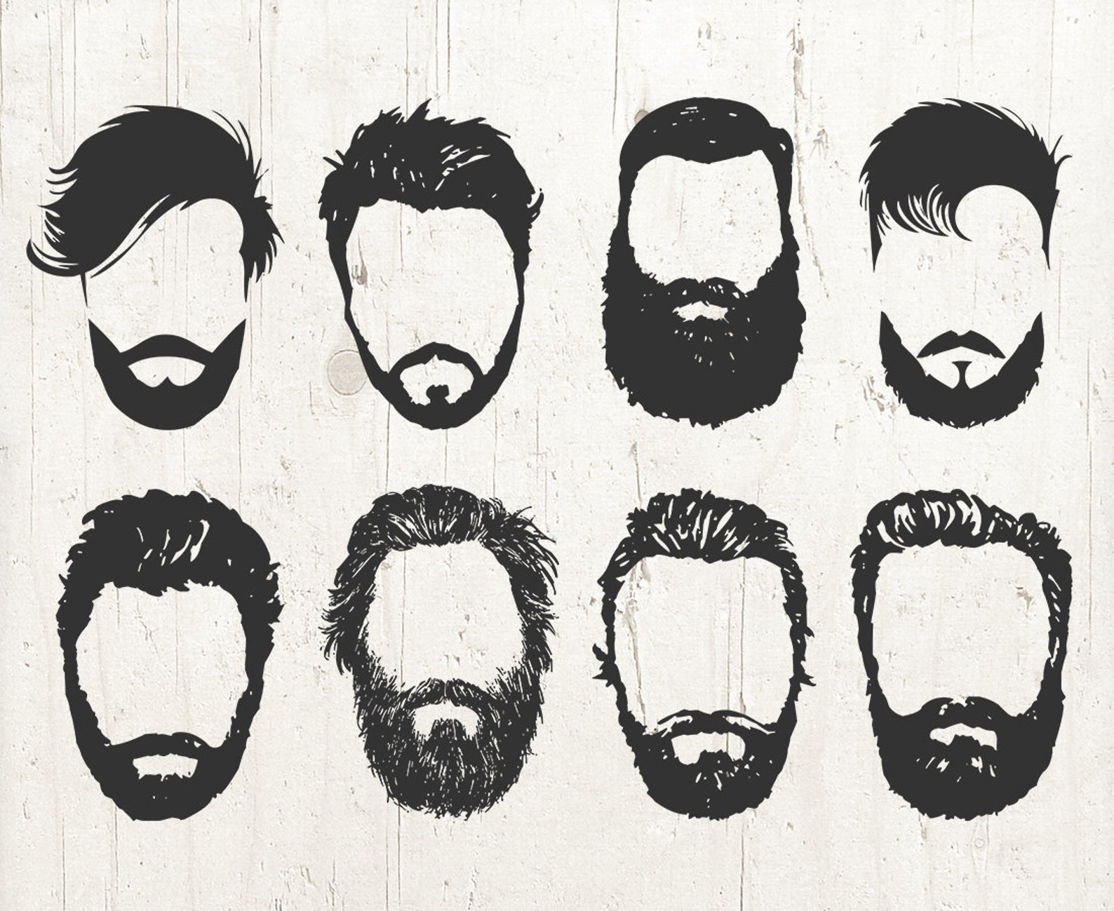 BEARD SVG Beards Svg Beard Stencil Beard Decal Beard Cut - Etsy