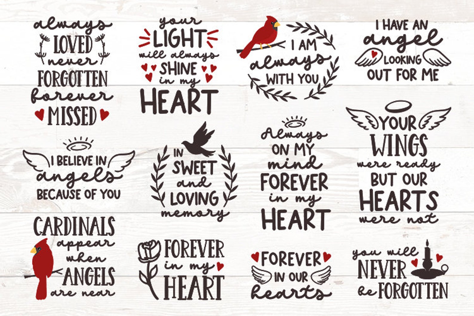 Memorial SVG Bundle in Loving Memory Svg Cardinal Svg Your - Etsy Singapore