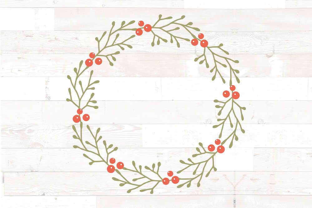 Wreath SVG Christmas wreath svg christmas laurel svg | Etsy