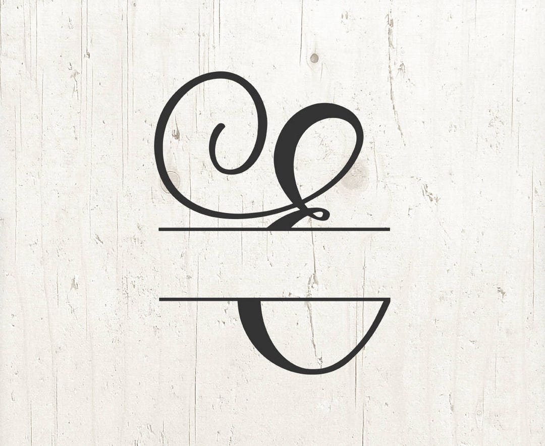 Letter E SVG Split Monogram Alphabet Letters Split Letter Svg Monogram ...