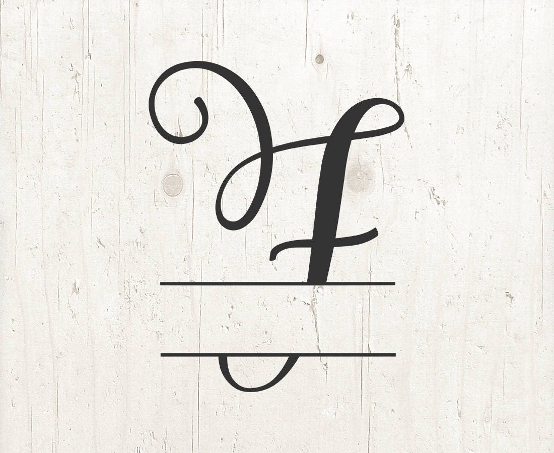 Split Monogram Letters Split Alphabet Svg Files Letter F | Etsy