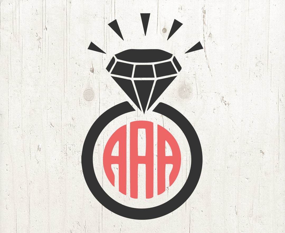 Diamond Ring Monogram Frame SVG: Wedding & Engagement Cricut Files - Etsy