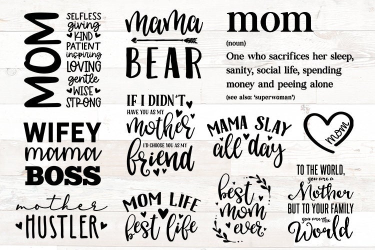 Mom Svg Bundle Svg Files Svg Files Cricut Mothers Day Etsy Singapore