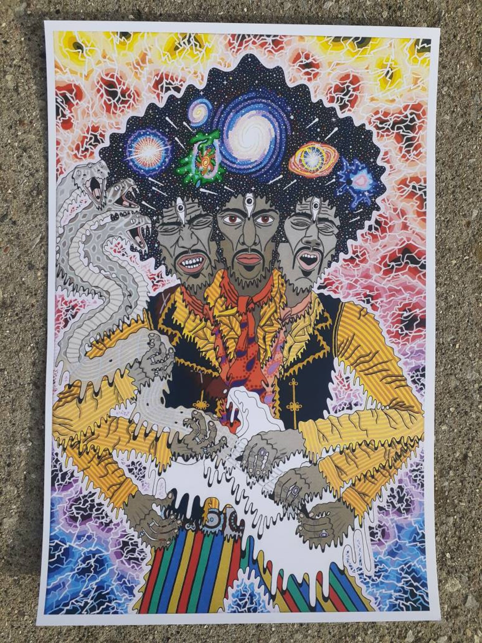 Jimi Hendrix Portrait - Psychedelic Artwork - Visionary Art - Original ...