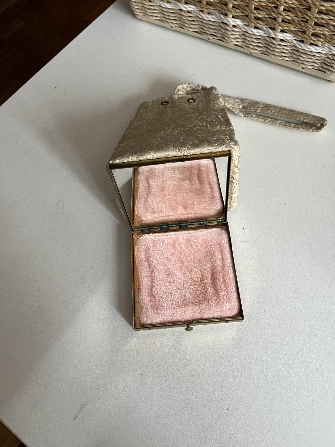 Vintage Brocade Wristlet Purse With Compact and Mirror - Etsy