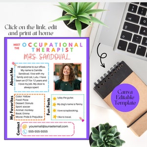 Meet the OT (occupational Therapist) Flyer, Pediatric OT, Its Me Hi ...