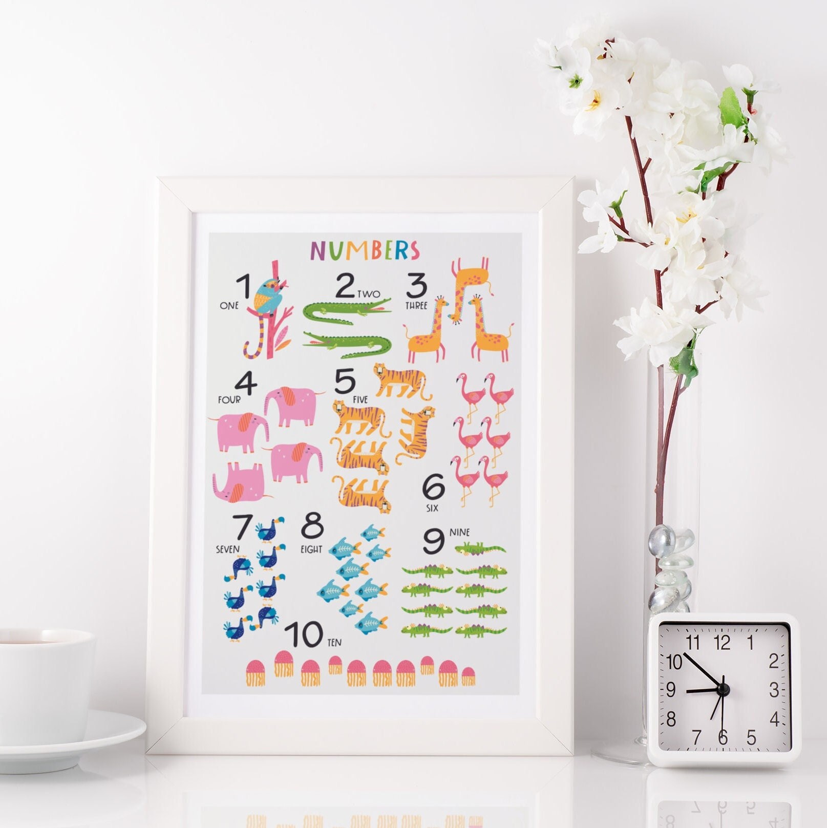 Learning Numbers Animal Numbers 8x10 Print Preschool - Etsy