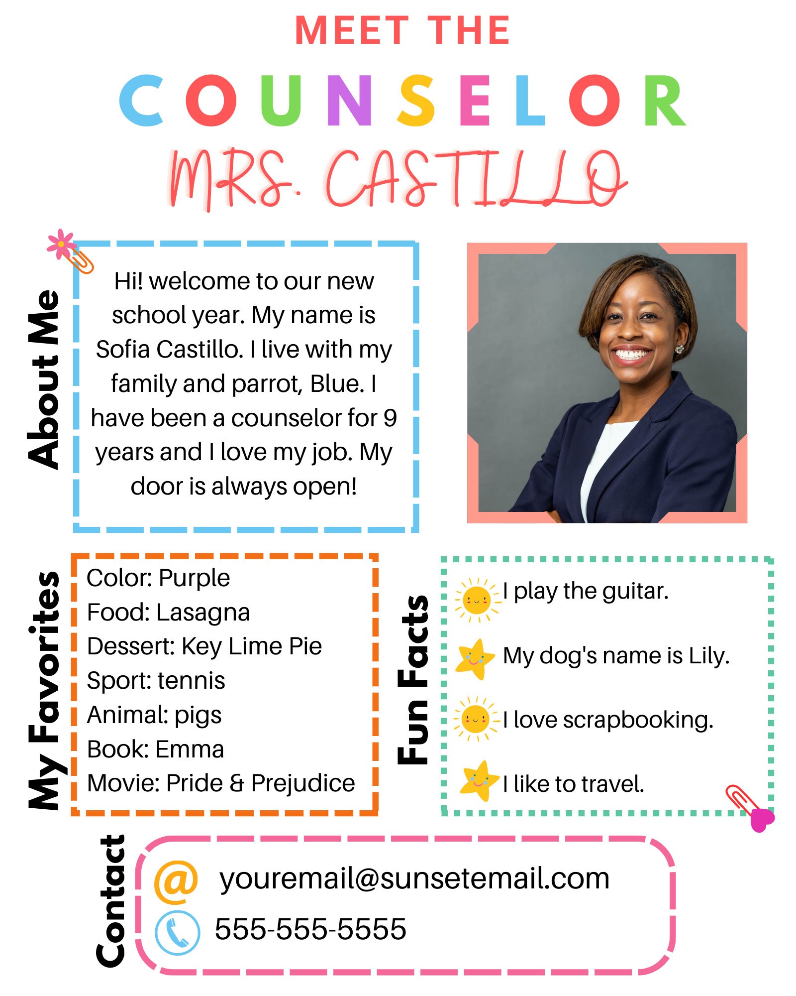 Meet the School Counselor Flyer, Canva Template Editable and ...