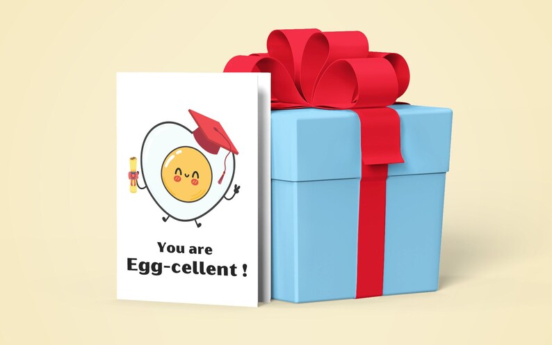 Graduation Card Egg Pun You Are Eggcellent Funny Cute - Etsy