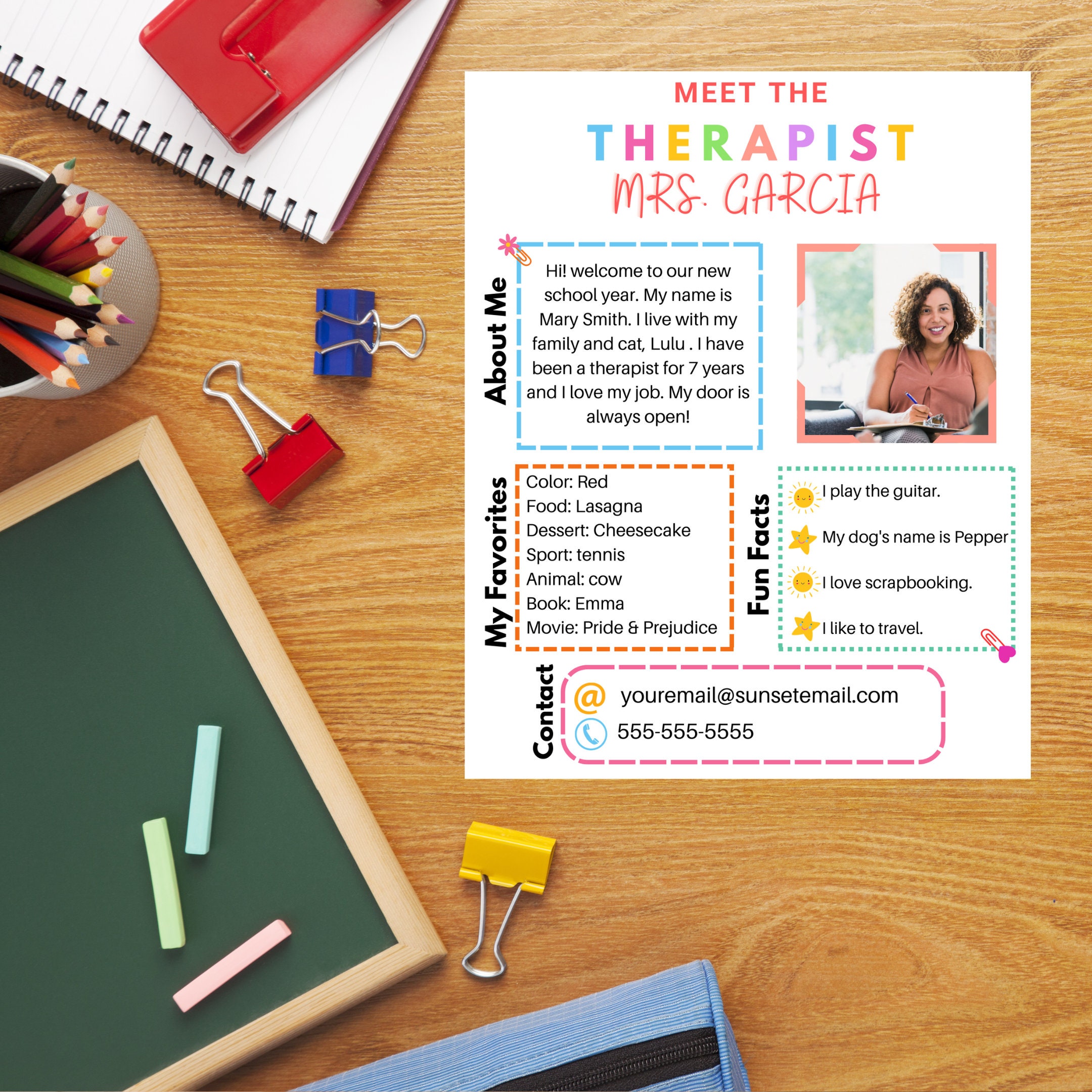 Meet the Therapist Flyer, Editable Canva Template, Back to School Decor ...