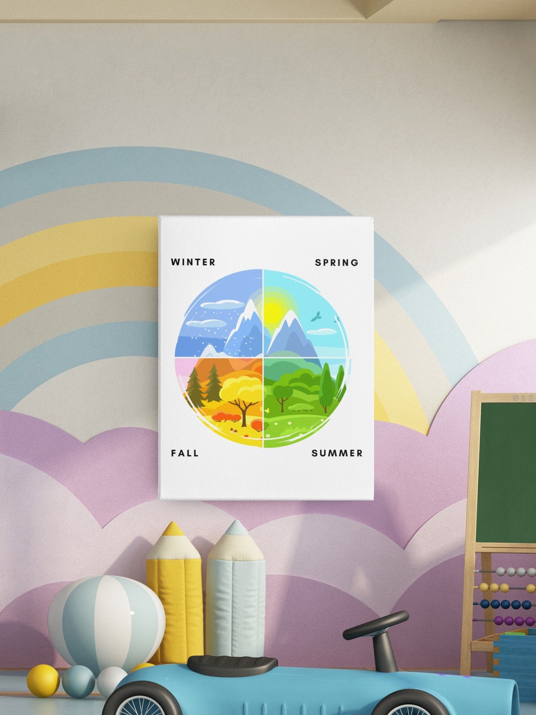 Four Seasons of the Year Print, Back to School, Kids Wall Print 8x10 - Etsy