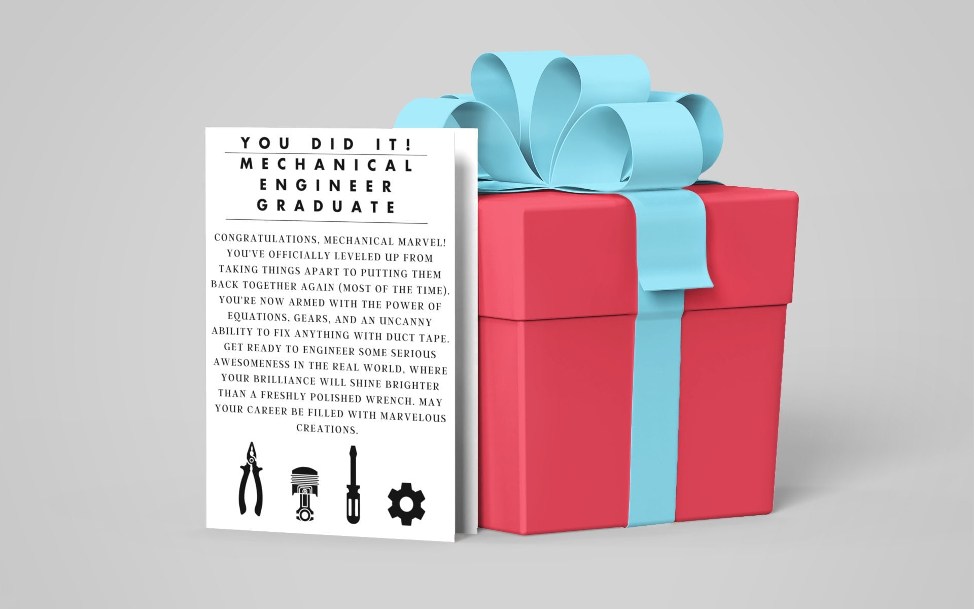 Mechanical Engineer Graduation Card, Congratulations Gift, College ...