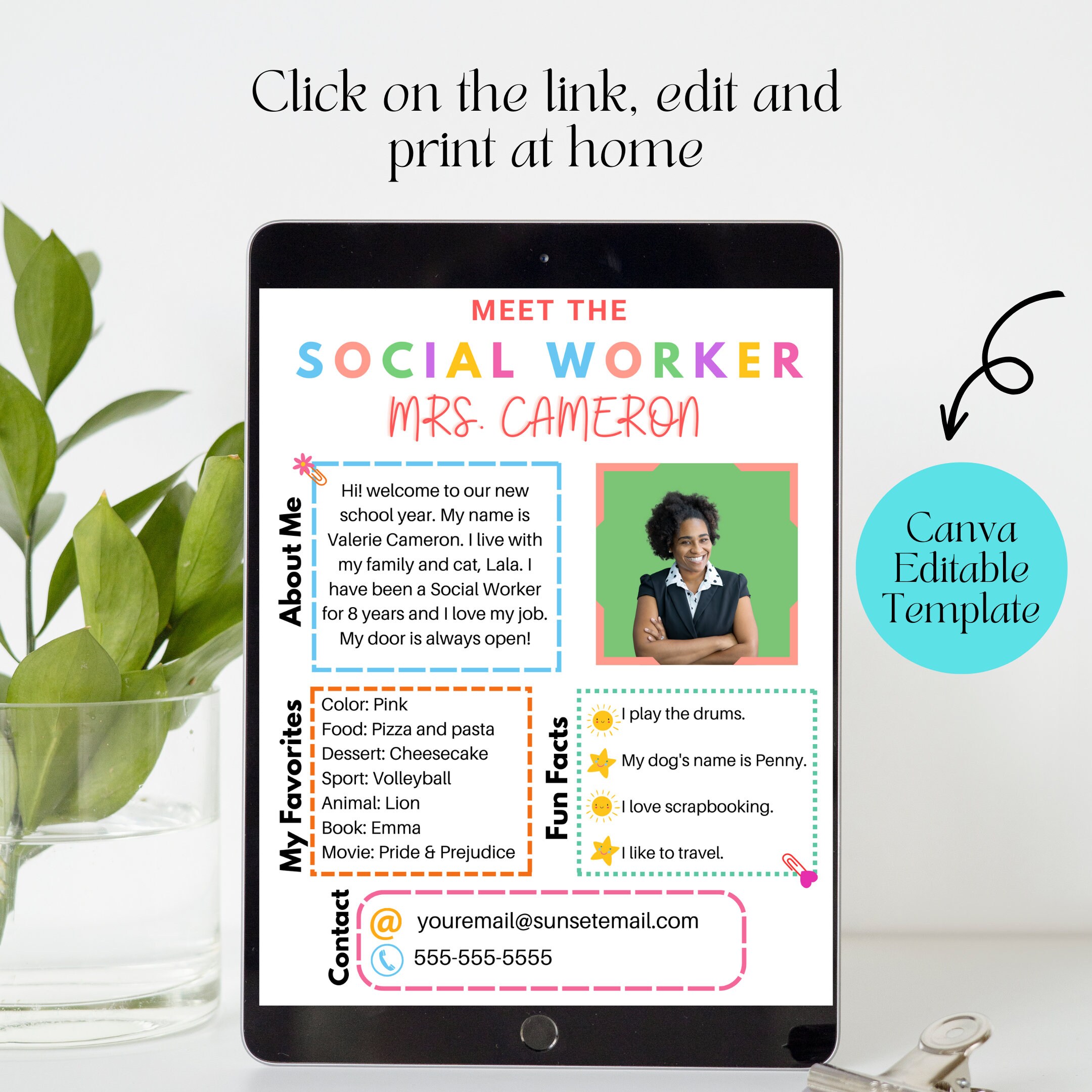 Meet the Social Worker Flyer, Canva Template Editable, Personalized ...