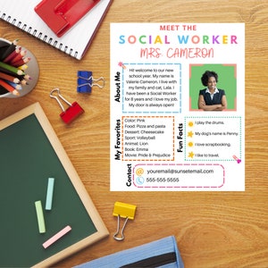 Meet the Social Worker Flyer, Canva Template Editable, Personalized ...