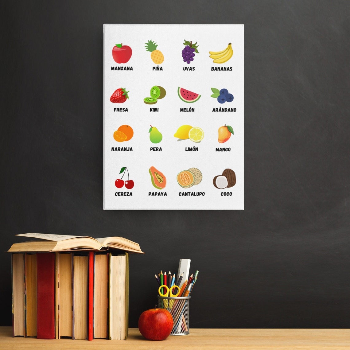 Spanish Fruits Poster, Montessori Learning Print (digital Download) - Etsy