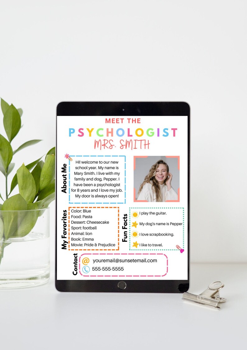 Meet the School Psychologist Flyer, Canva Template Editable and ...
