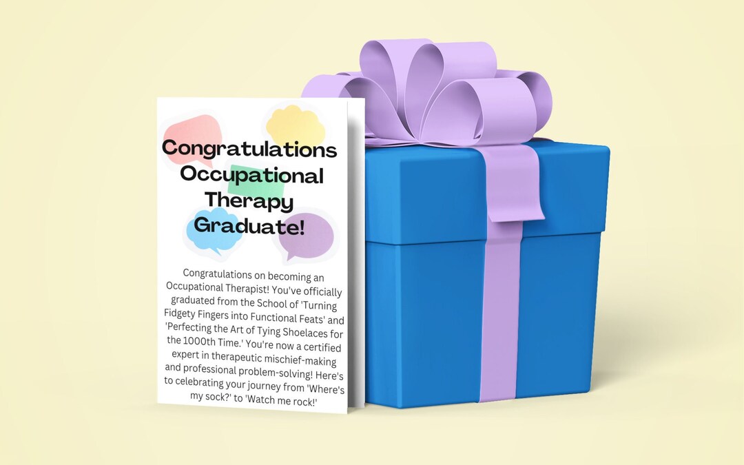 OT Graduation Card: Pediatric Occupational Therapist Gift (PDF & PNG ...